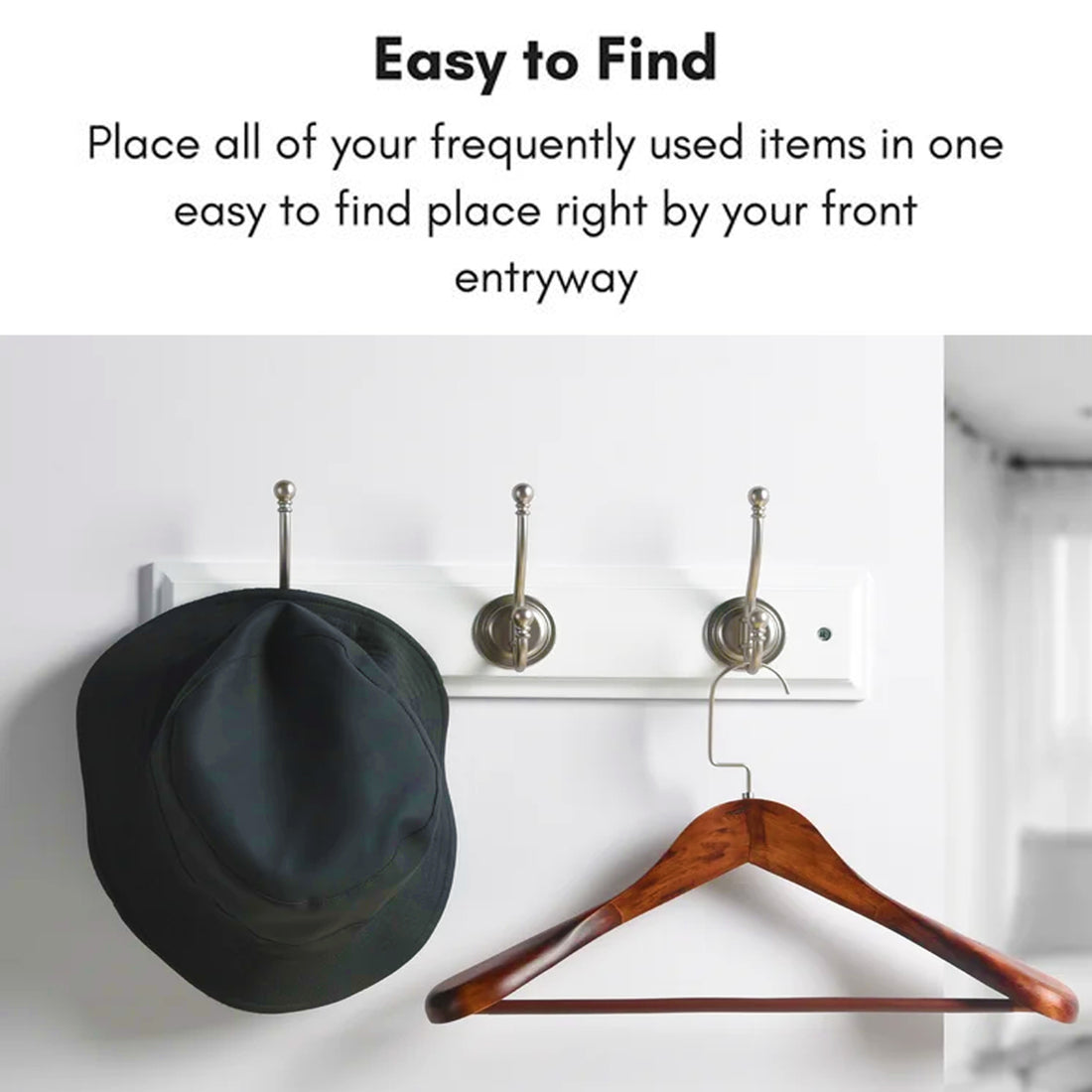 18'' Wide 3 - Hook Wall Mounted Coat Rack in White/Satin Nickel ...