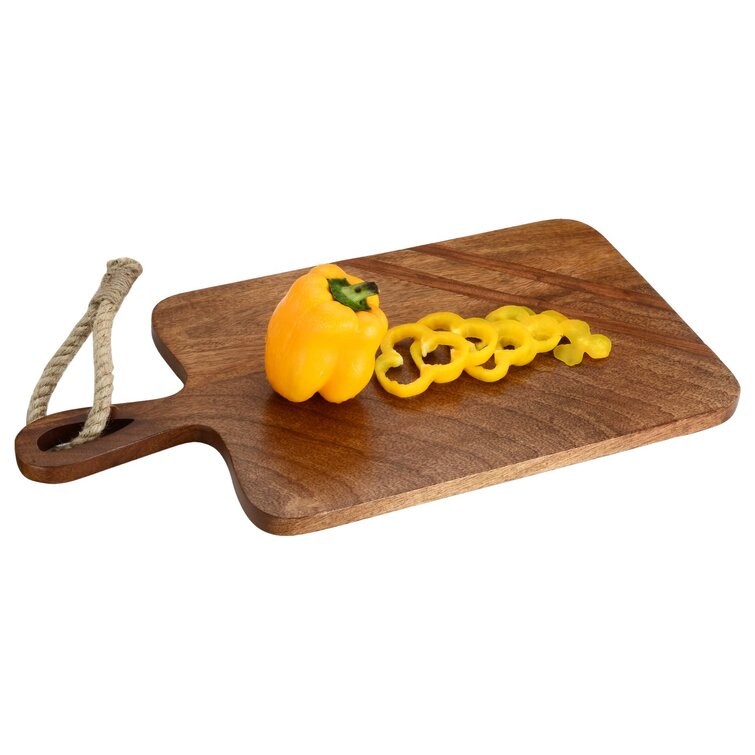 Mascot Hardware Paddle Shaped Wooden Cutting Board With Tied Rope