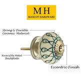 1-3/5 in. White & Green Cabinet Knob (Pack of 10 – Mascot Hardware